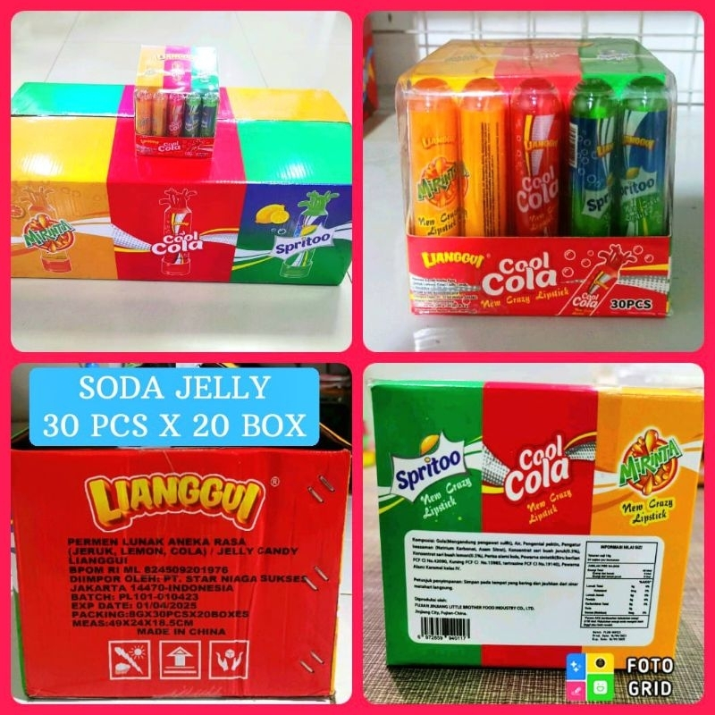 Jual Permen Cemilan Snack Soda Jelly Jeli Lipstik Putar Cola Fanta ...