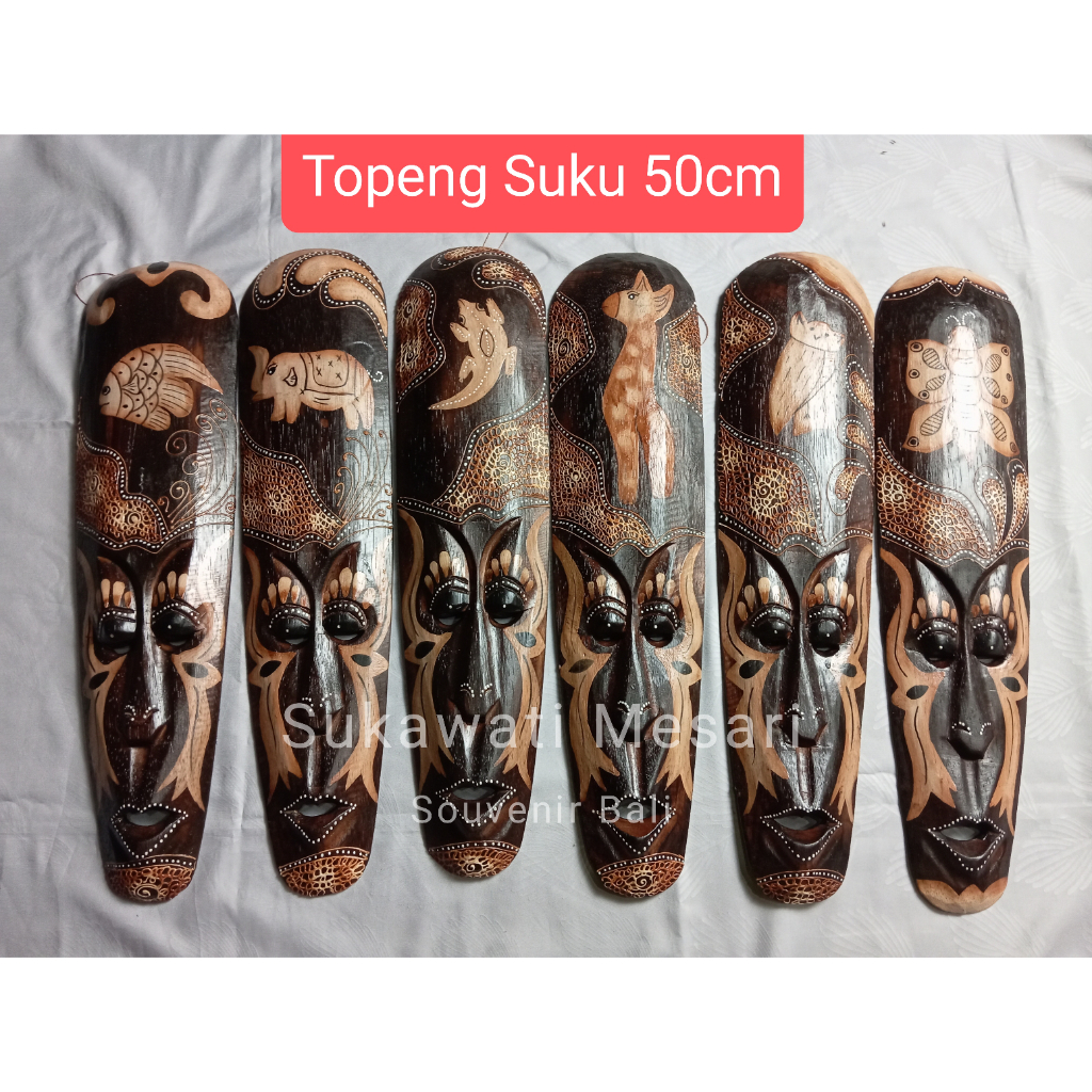 Jual Dekorasi Topeng Suku Asmat 50cm Motif Hewan Hiasan Dinding Kayu ...