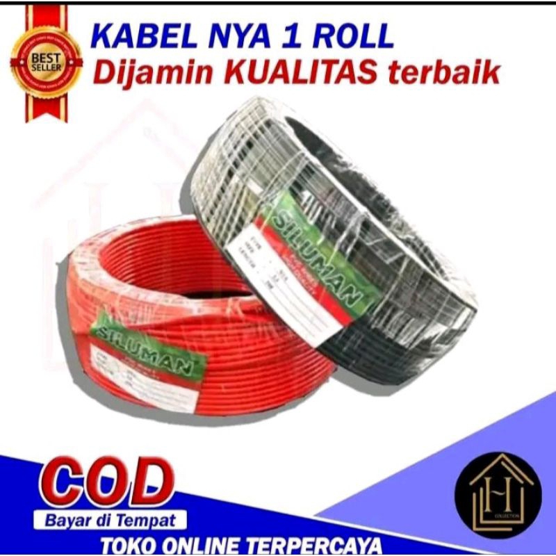 Jual KABEL LISTRIK TEMBAGA MERK SILUMAN NYA 2.5mm2 100YARD Warna HITAM ...