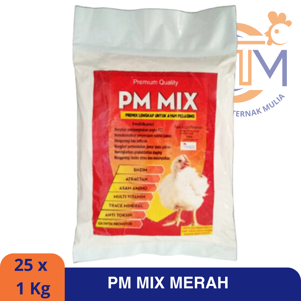 Jual PM Mix Broiler Merah Premix Pakan Pemacu Pertumbuhan Kemasan 25 Kg ...