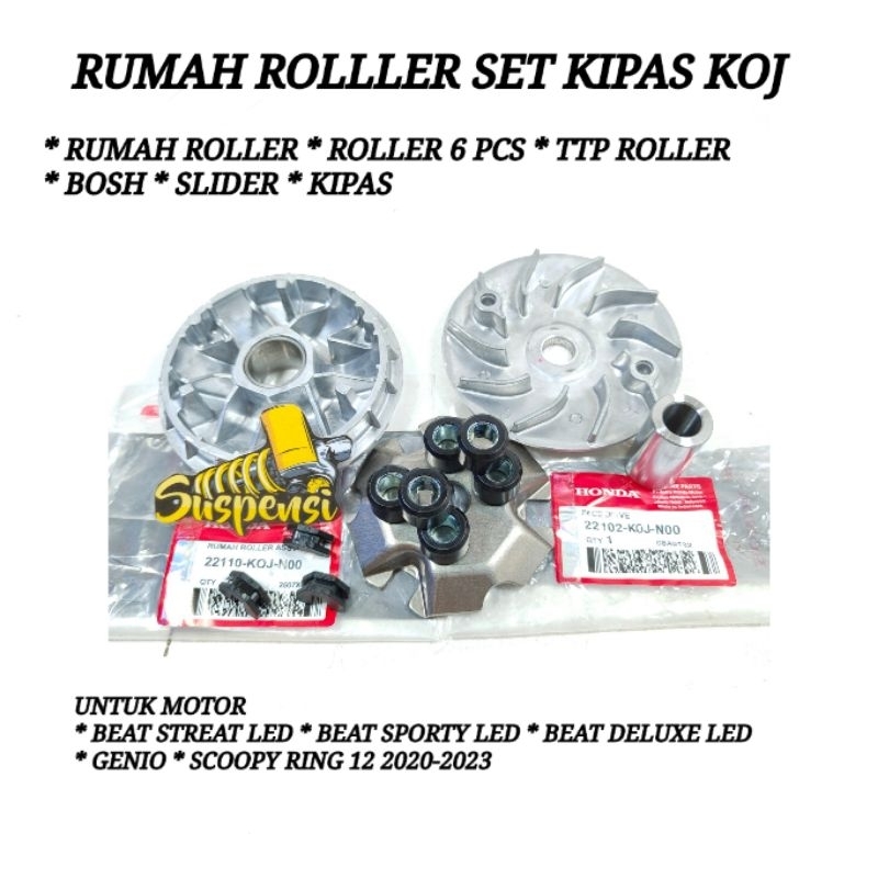 Jual RUMAH ROLLER SET KIPAS ROLLER GENIO SCOOPY 2020 BEAT DELUXE BEAT SPORTY BEAT STREAT NEW LED ...