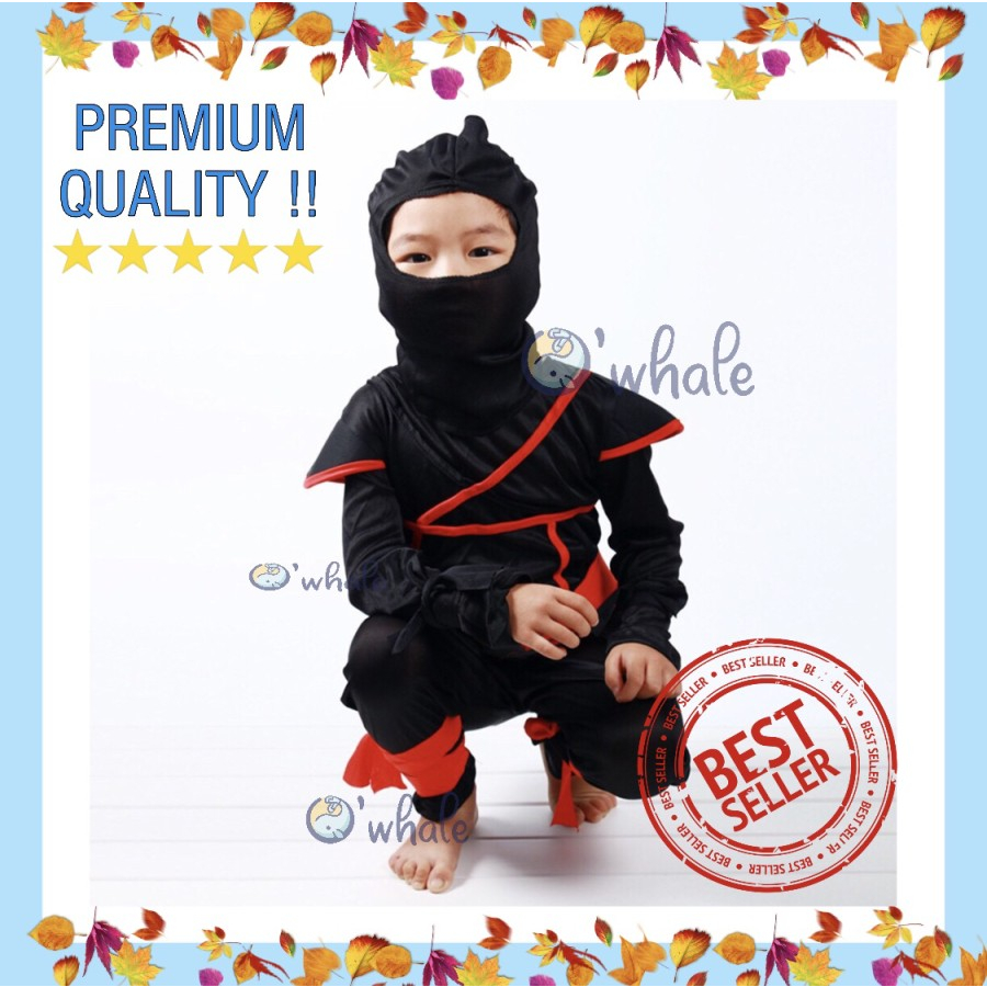 Jual Setelan Kostum Ninja Anak Garis Premium Quality / Cosplay Ninja ...