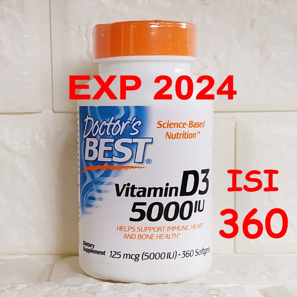 Jual Doctors Best Vitamin D3 5000 IU 360 Doctor's Doctor Best Vit D3 ...