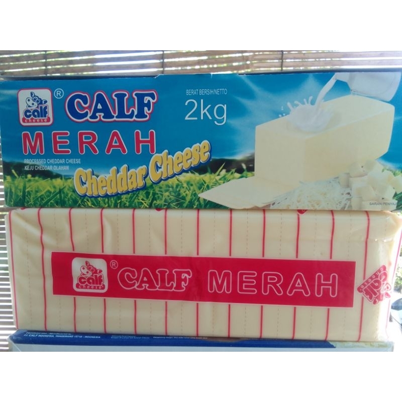 Jual Keju Calf Merah 2kg keju cheddar (exp Des 2024) | Shopee Indonesia