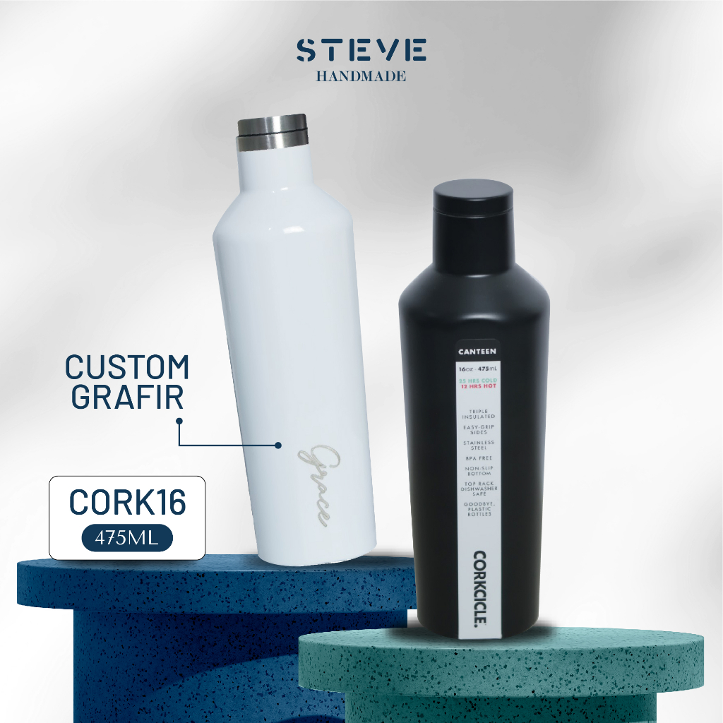 Jual Corkcicle Custom Nama / Logo Waterman 16oz Canteen Botol Tumbler ...