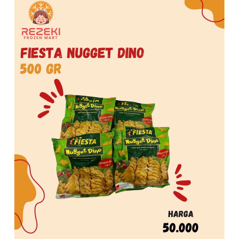 Jual Fiesta Nugget Dino 500 Gr | Naget Ayam Bentuk Dino | Frozen Food Murah | Shopee Indonesia