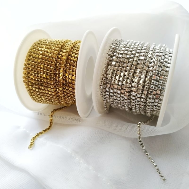 Jual Hematite Diamond String SS6 • Diamond Cangkang • Rantai Kristal ...