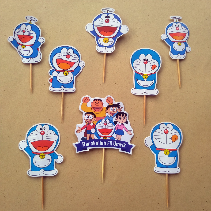 Jual Toper Tusuk Karakter Doraemon / Cake Topper hiasan kue ulang tahun ...