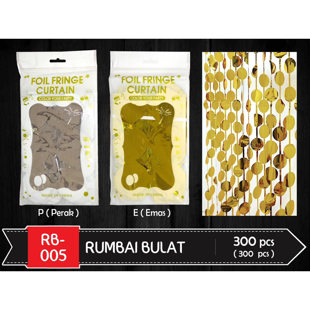 Jual Tirai Foil Bulat / Tirai Metalik Bulat / Tirai Rumbai Ulang Tahun ...