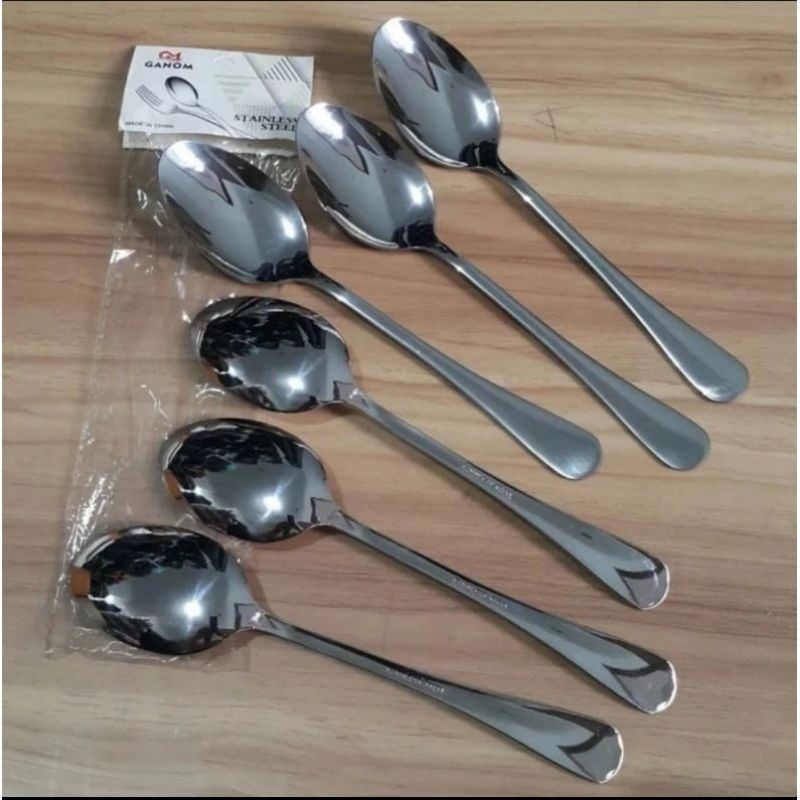 Jual 6pcs Sendok Makan GANOM Stainless Steel Tebal | Shopee Indonesia