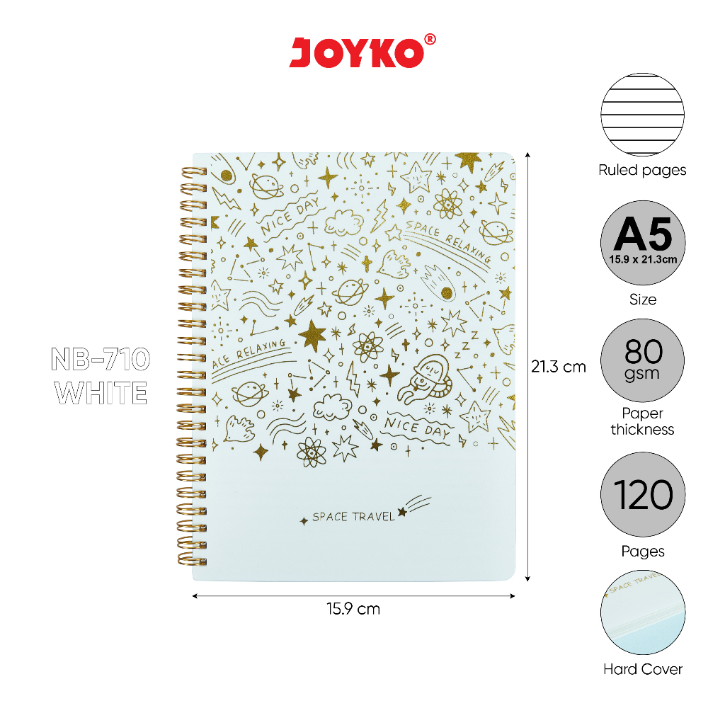 Jual Buku Tulis Catatan Bergaris Ruled Notebook Joyko NB-710 A5 Space ...