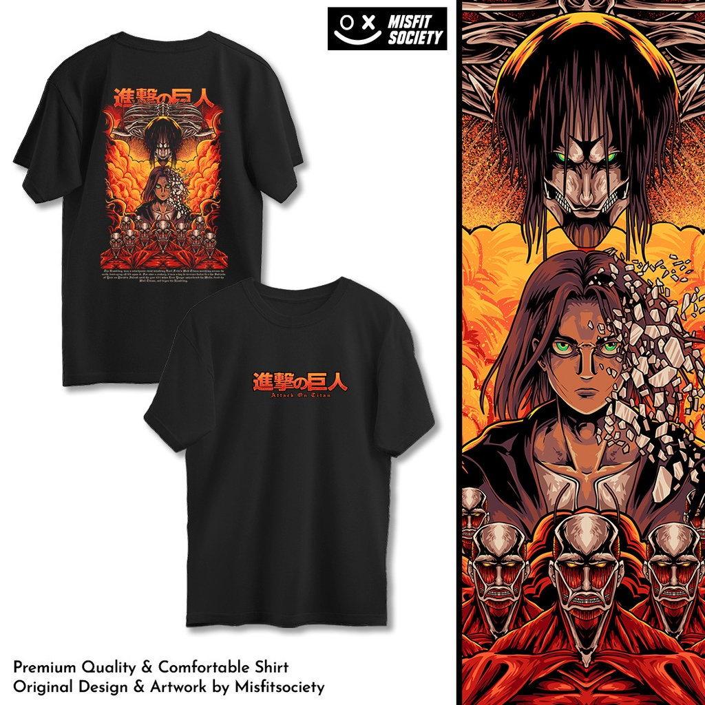 Jual Kaos Rumbling Eren Yeager Anime AOT Attack On Titan Shingeki no ...