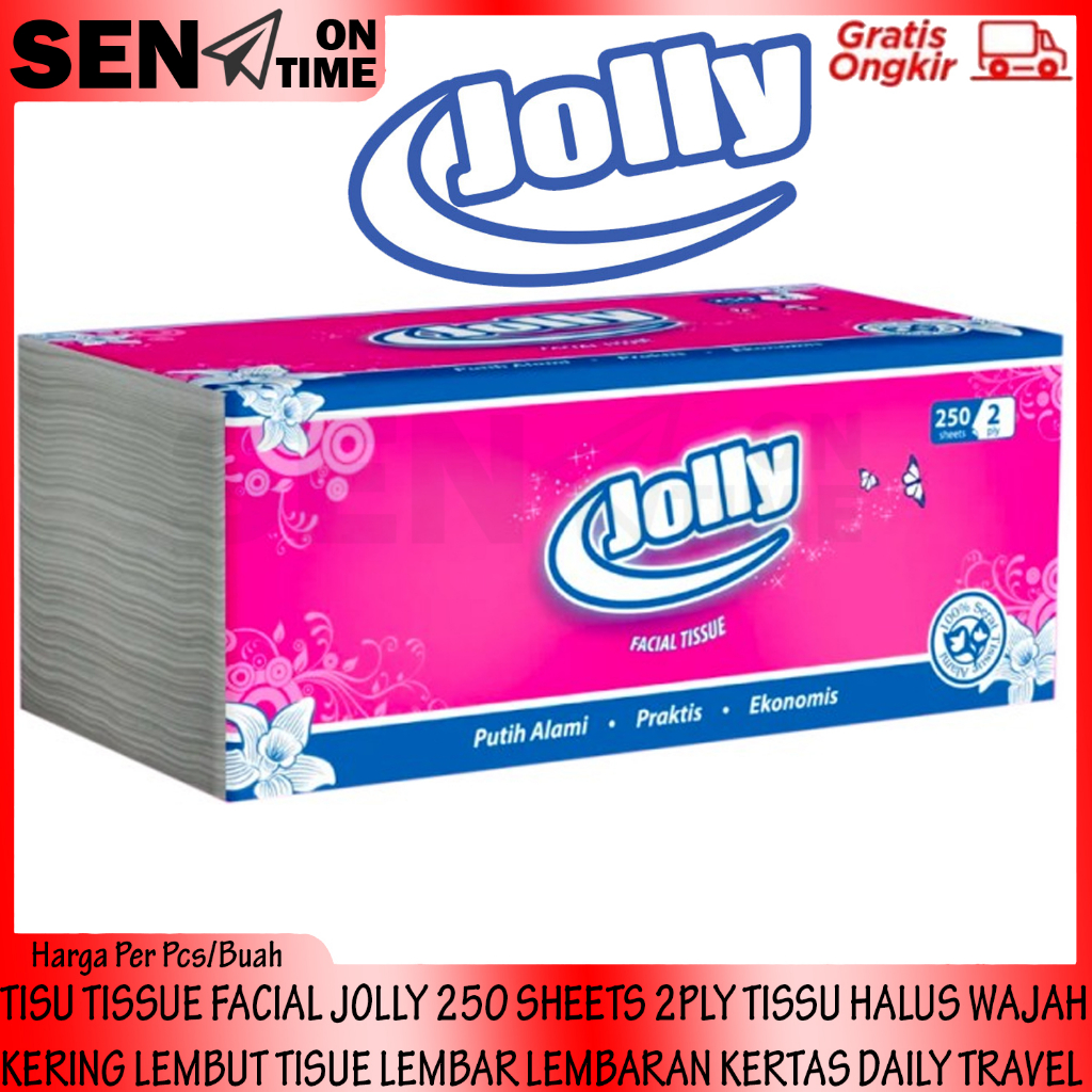 Jual TISU NICE FACIAL JOLLY 250 SHEETS 2PLY TISSUE WAJAH TISSU HALUS ...