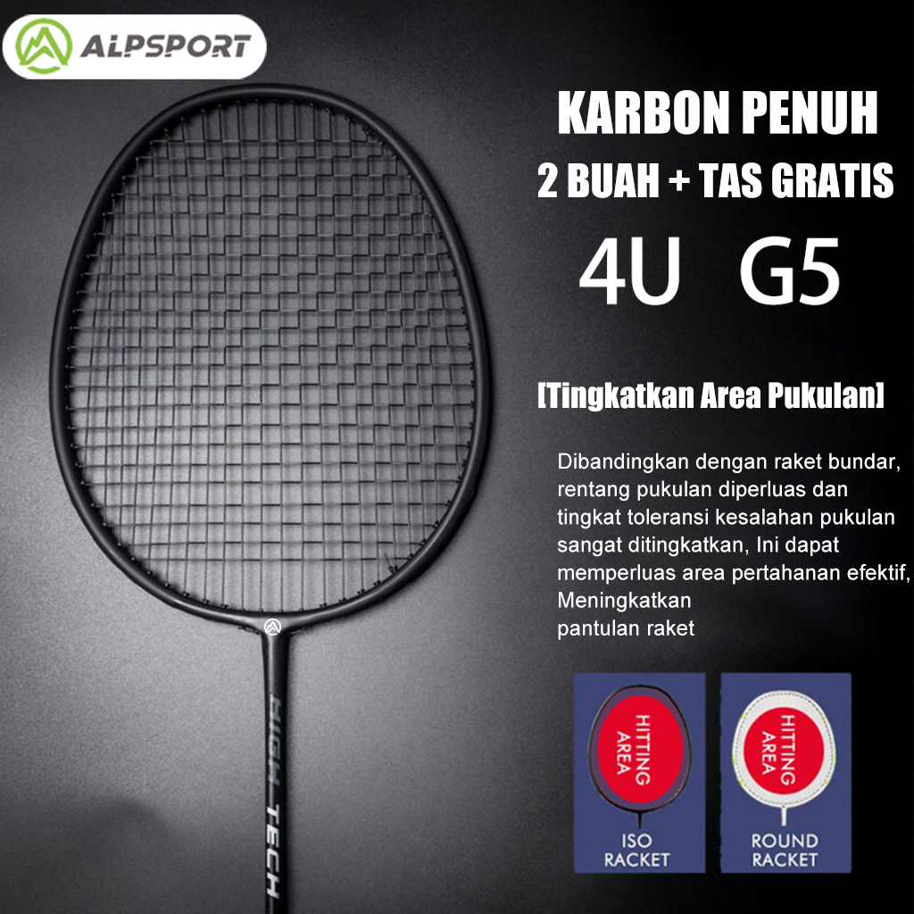 Jual ALPSPORT RR【2Raket + Tas】4U G5 100% Serat Karbon Penuh Desain Asli ...