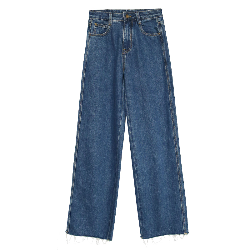 Jual NEW Biru Retro Premium Denim Highwaist Loose Fashion Berkaki Lebar ...