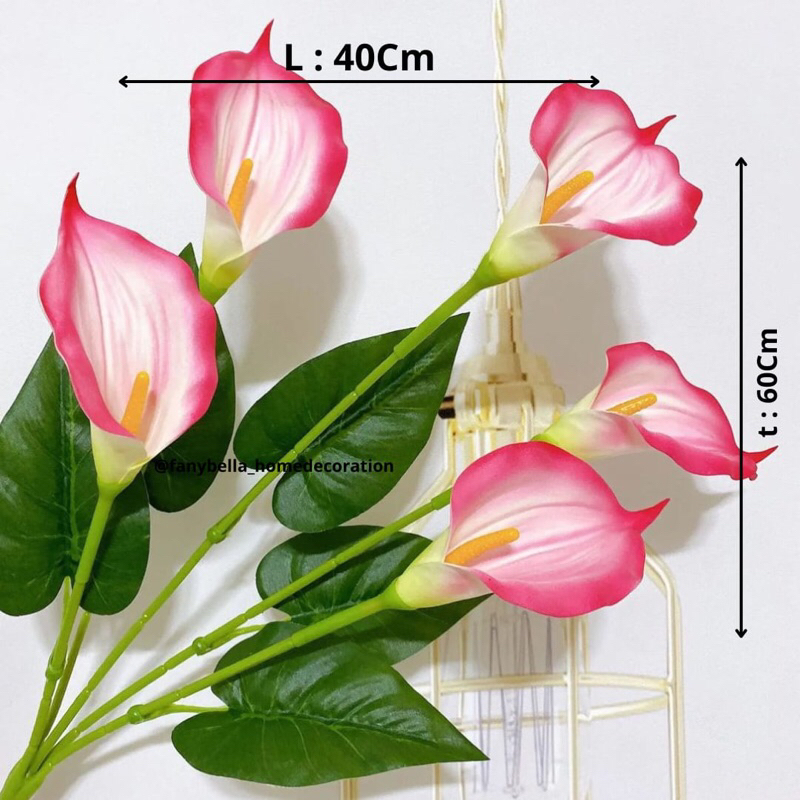 Jual Bunga CALLA LILY 1 Tangkai 6CABANG | Bunga Artificial Latex Cala ...