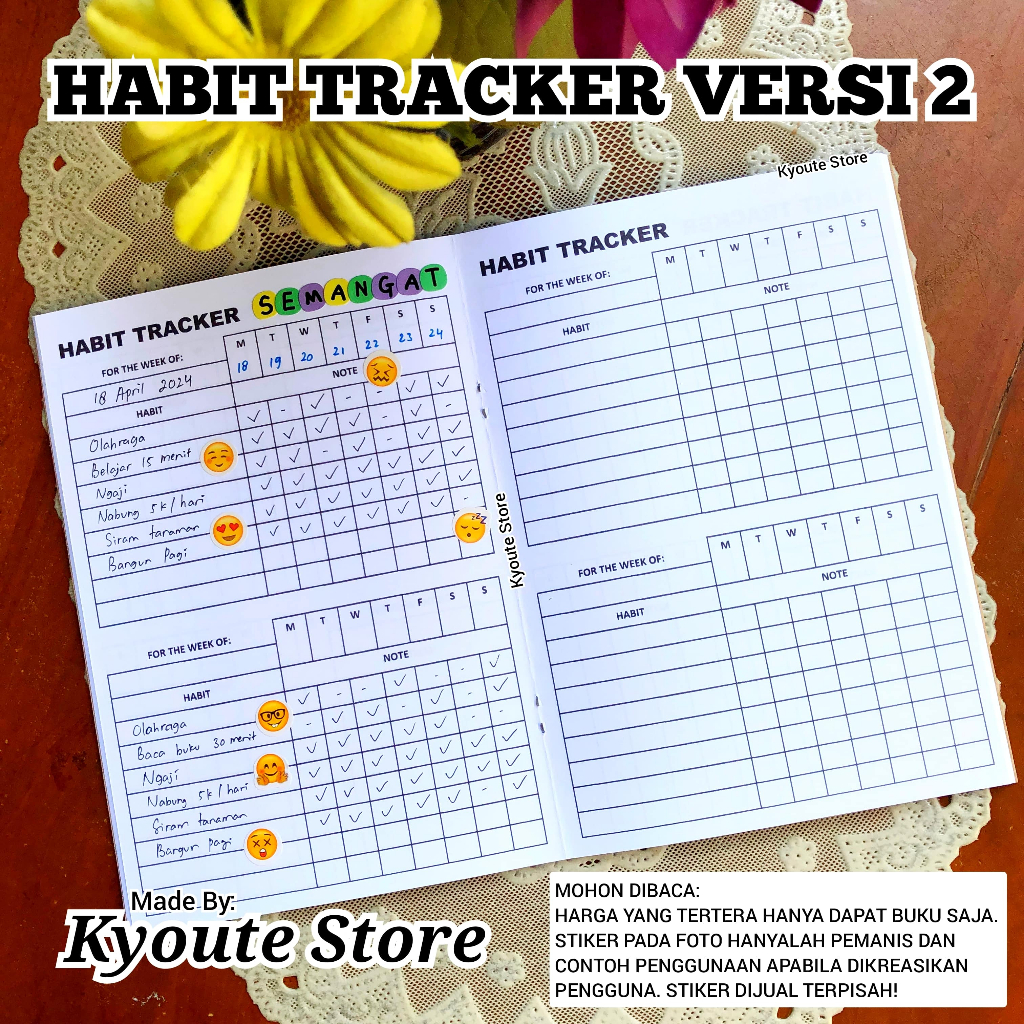 Jual Buku Weekly Habit Tracker Versi 2 Simple Planner A5 Kyoute Jejak ... Jual Buku Weekly Habit Tracker Versi 2 Simple Planner A5 Kyoute Jejak ...