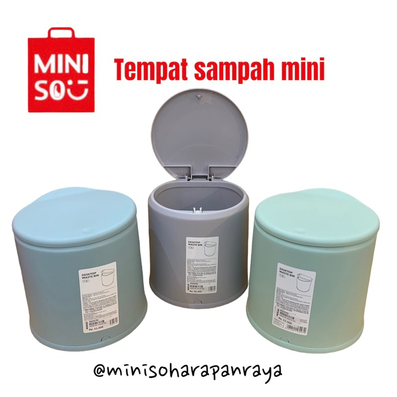 Jual MINISO tempat sampah mini/deskop eastetic bin | Shopee Indonesia