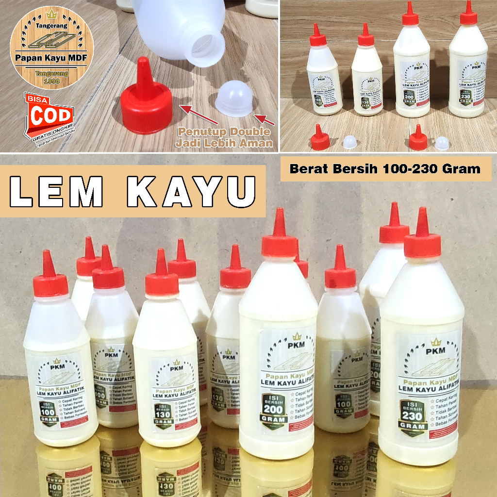 Jual Lem Kayu 100 - 230 Gram Lem MDF HMR Multiplek Mebel Furniture Kuat ...