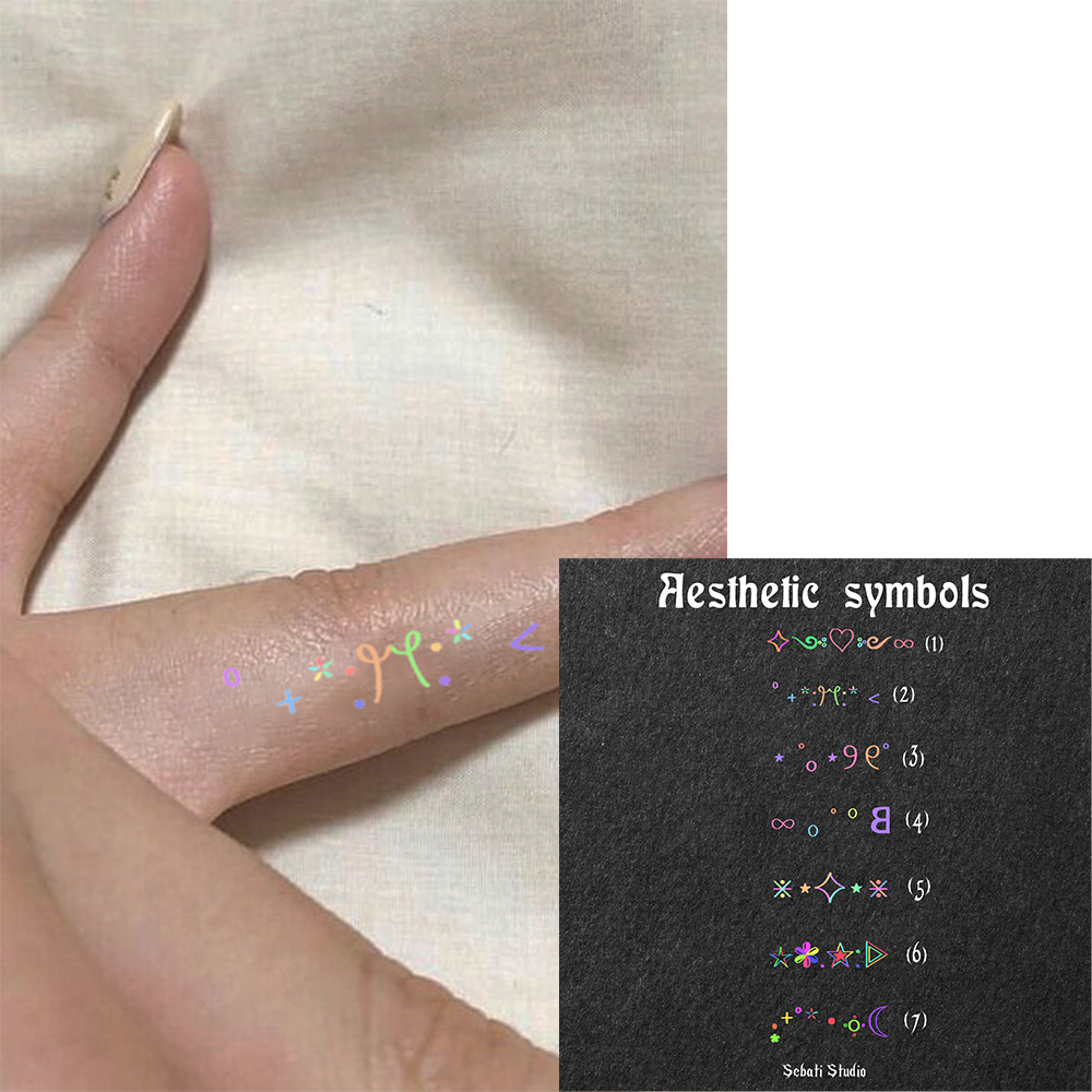 Jual Rainbow aesthetic symbol PART 3 tattoo temporary | Tato warna ...
