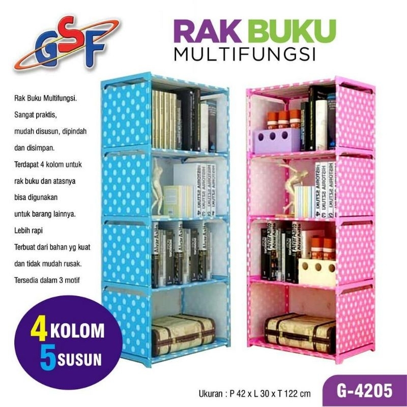Jual Rak Buku Susun 4 Rak Multifungsi Belakang Tertutup G-4205 | Shopee ...