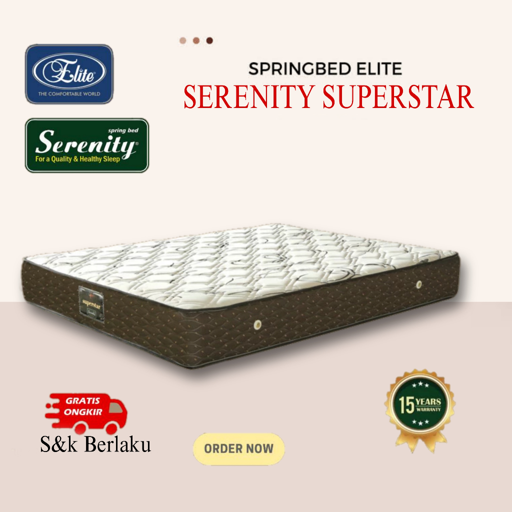 Jual Matras Springbed Elite Serenity Superstar 90 100 120 140 160 180 ...
