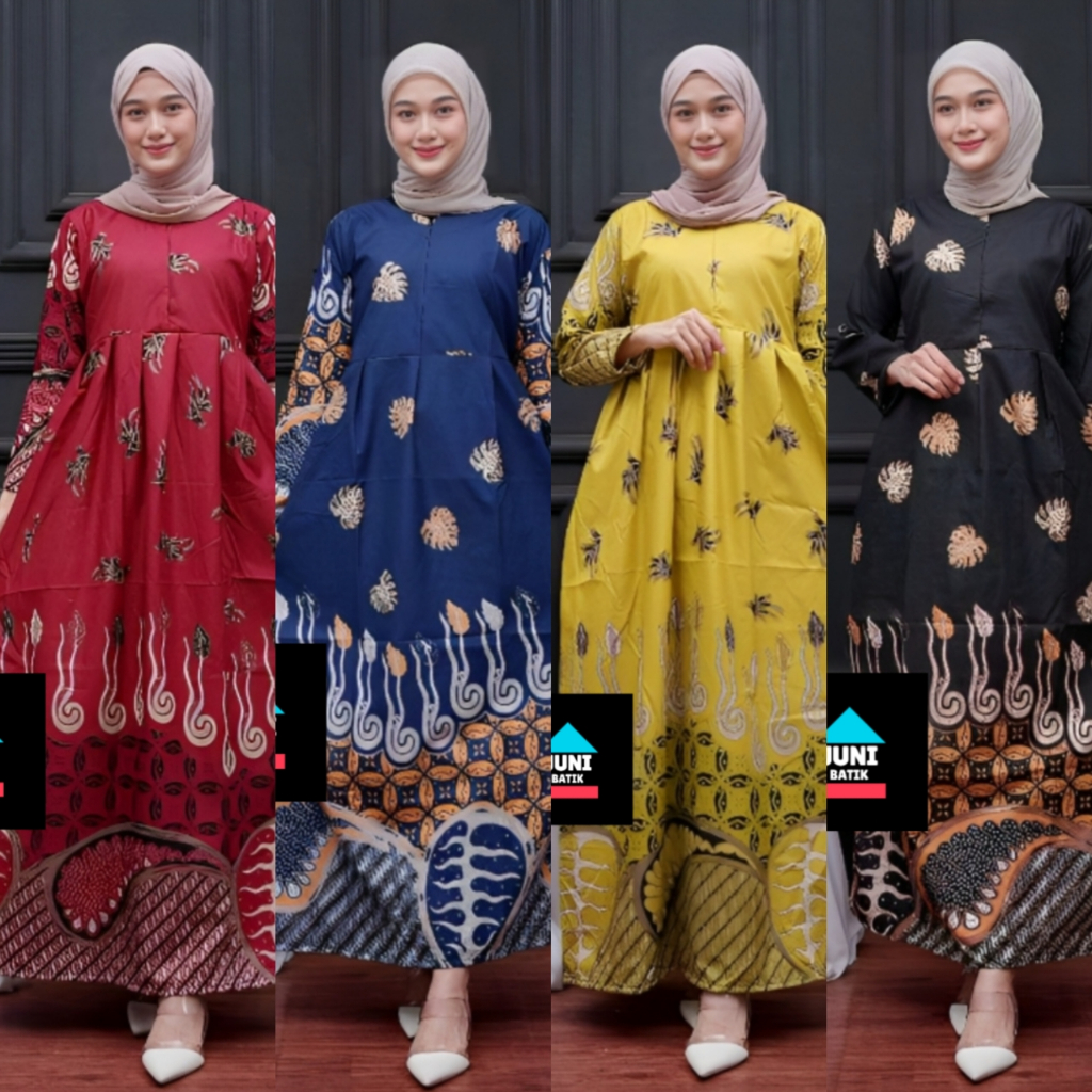 Jual Baju Gamis Batik Modern Dress Wanita Muslim | Shopee Indonesia