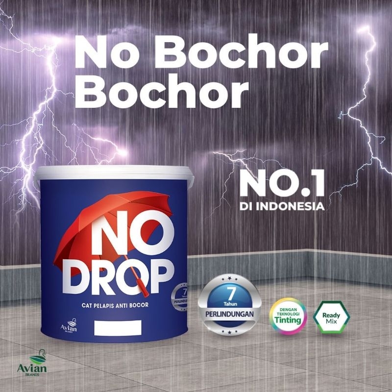 Jual NODROP 1KG Cat pelapis anti bocor / READY MIX / NODROP WATERPROOF ...