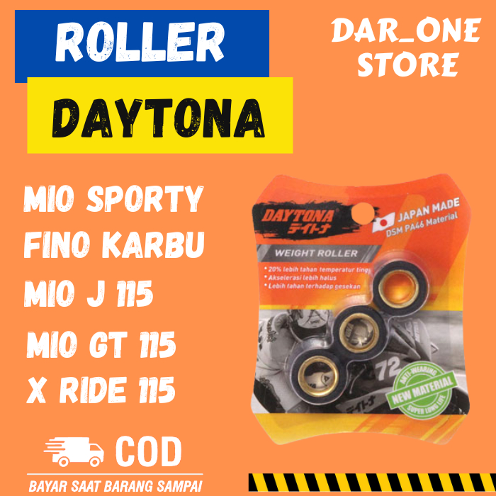 Jual ROLLER DAYTONA RACING YAMAHA MIO SPORTY/FINO KARBU/MIO J/MIO GT/X RIDE 115 (3 PCS) | Shopee ...
