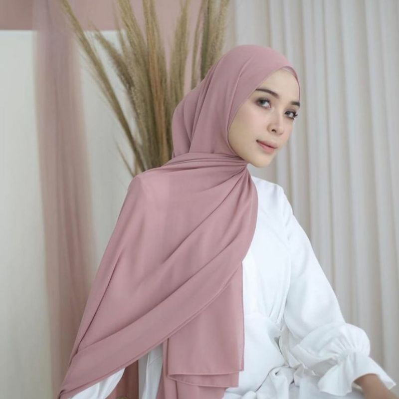 Jual Pashmina Curve Oval Malay Ceruty Babydoll/hijab phasmina oval ceruty babydoll premium ...