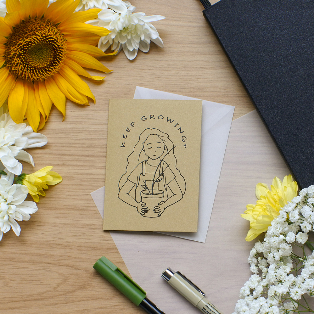 Jual Keep Growing Greeting Card (A7) - Kartu Ucapan Estetik Tema ...