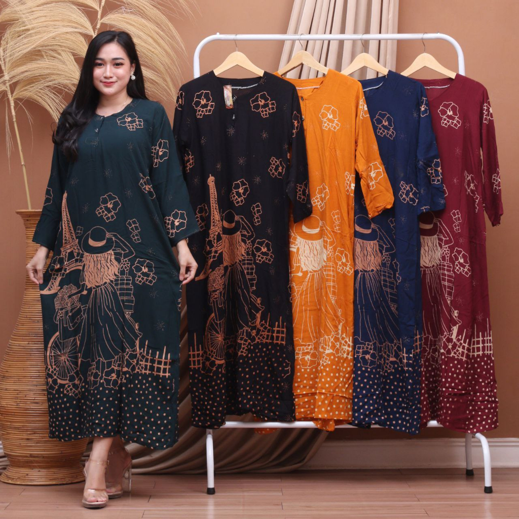 Jual LONGDRES MOTIF DASTER LENGAN PANJANG BUSUI KANCING DEPAN BAHAN RAYON LD 110 MURAH | Shopee ...