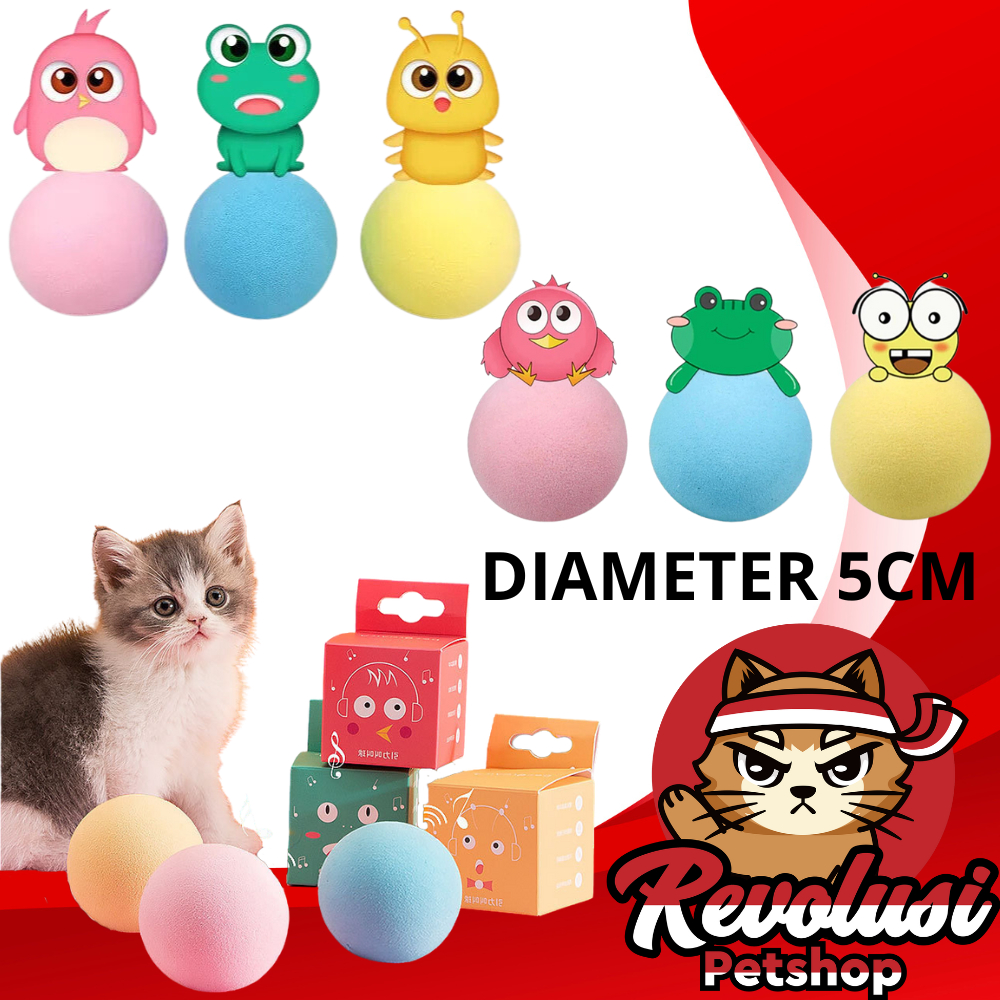 Jual Mainan Kucing Bola Bunyi Interaktif Cat Toy Ball Suara Katak ...