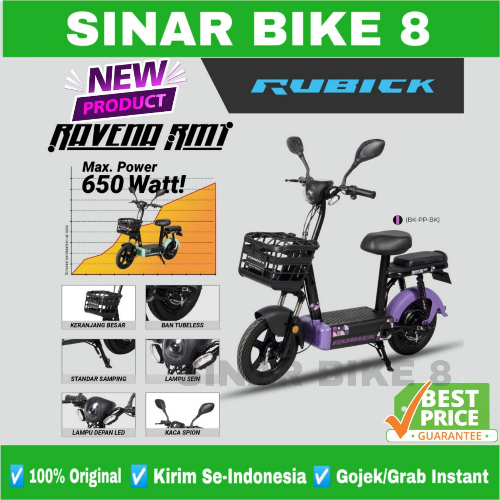 Jual Sepeda Listrik RUBICK RAVENA BY UNITED 350 Watt Electric E Bike | Shopee Indonesia