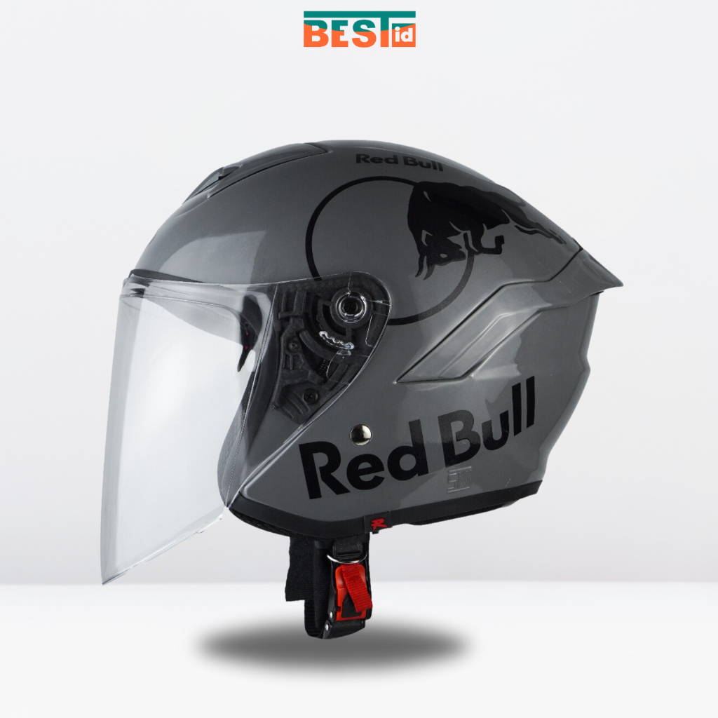 Jual R-SIX Helm Half Face Helem Motor SNI Rsix Xpro Red Bull Series ...