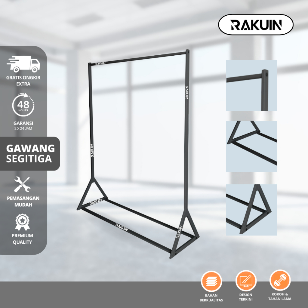 Jual GAWANG SEGITIGA - GANTUNGAN BAJU BESI SEGITIGA MINIMALIS KNOCKDOWN ...