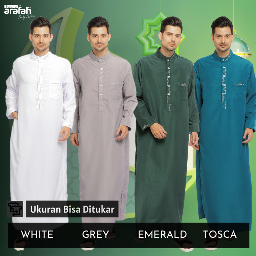 Jual Gamis Pria Couple Ayah & Anak Laki GP 08 Tosca, Grey, Emerald ...