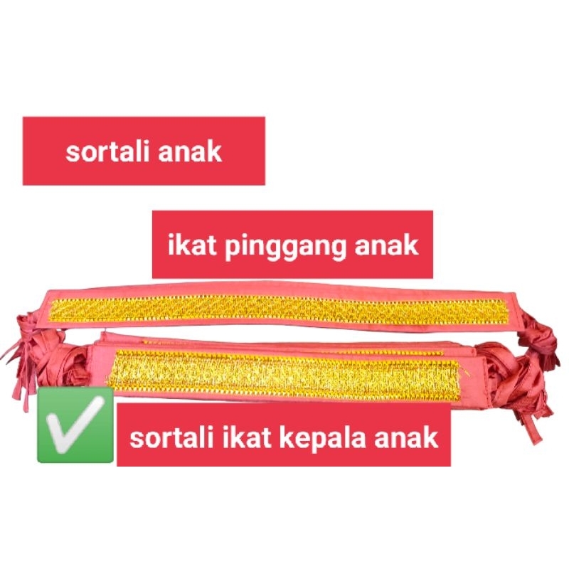 Jual sortali ikat kepala dan ikat pinggang anak pesta adat batak/penari ...