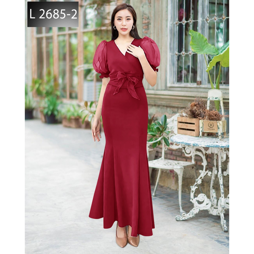 Jual Joanne Fashion | Dress Pesta Wanita Mewah Elegan Formal Lengan ...