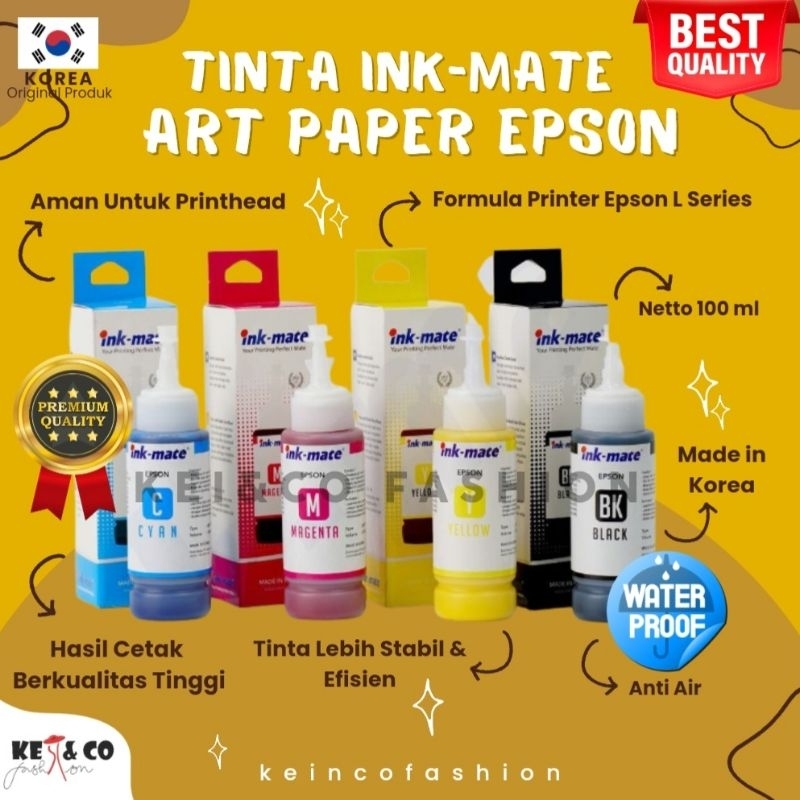 Jual TINTA ART PAPER INKMATE PRINTER EPSON L SERIES KEMASAN 100ML L120 ...