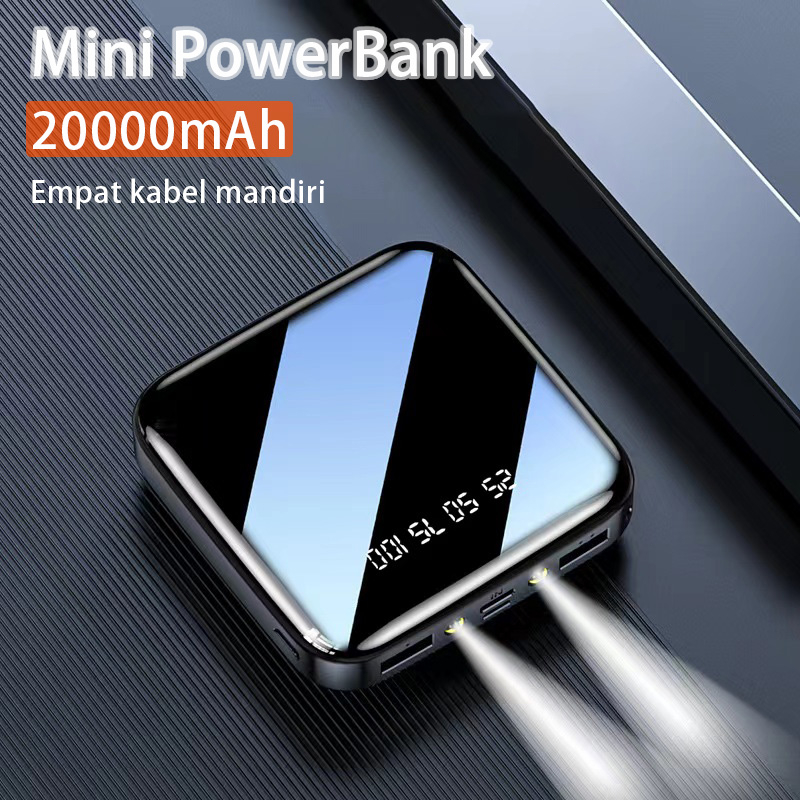 Jual Powerbank 20000 mAh Power Bank Fast Charging Murah Mini LCD with Kabel Data Type C Micro ...