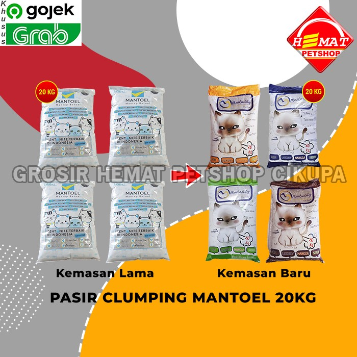 Jual GOSEND Pasir Kucing Wangi Mantoel 20 kg Cat Litter Gumpal 20kg ...