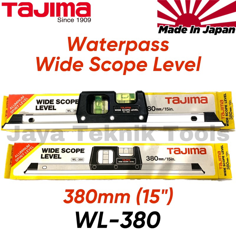Jual Waterpass Wide Scope Level WL-380 Tajima Spirit Level Aluminium 15 ...