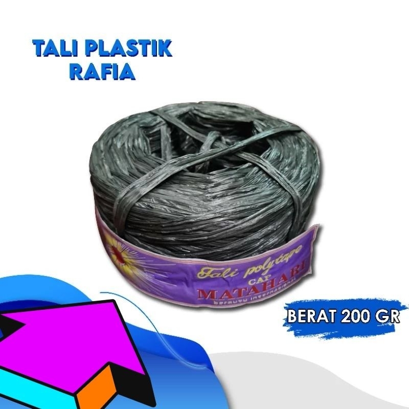 Jual Tali Rafia 200 gram 400 gram / Tali Plastik Hitam Matahari ...