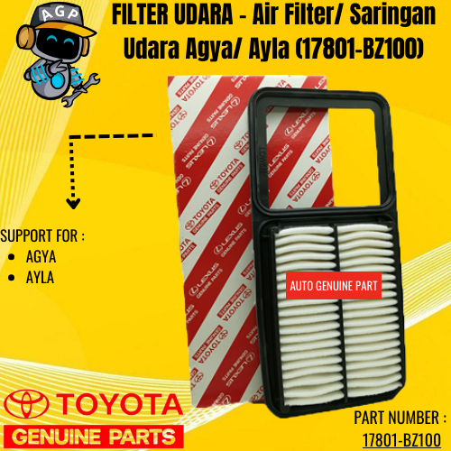 Jual FILTER UDARA - Air Filter/ Saringan Udara Agya/ Ayla (17801-BZ100 ...