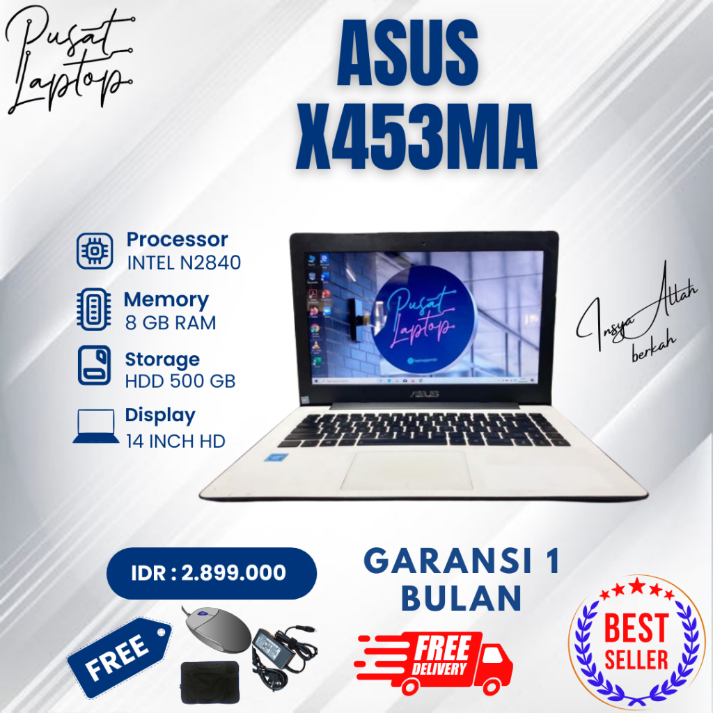 Jual LAPTOP ASUS X453MA | INTEL N2840 | 8GB RAM | 500GB HDD ...