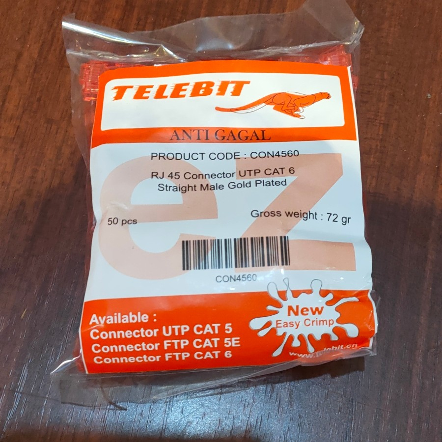 Jual Konektor RJ45 Cat6 Antigagal RJ 45 Cat 6 Telebit | Shopee Indonesia
