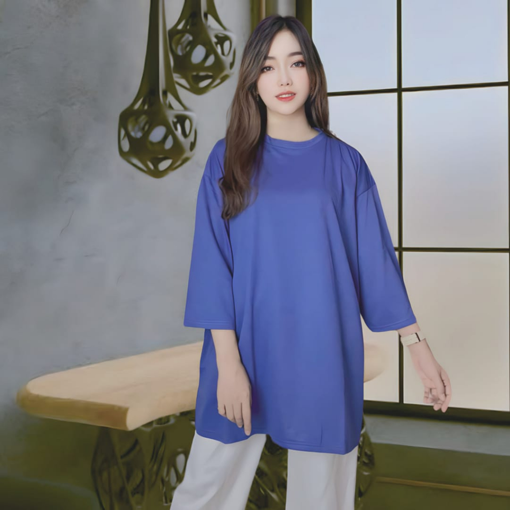 Jual DEWIE ATASAN OVERSIZE LD 130 POLOS BASIC baju wanita kaos oblong ...