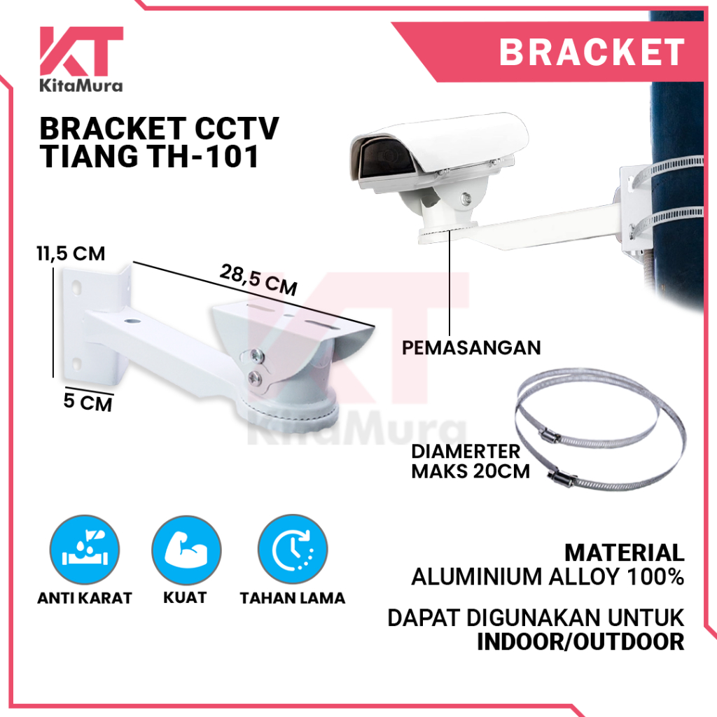 Jual Braket CCTV Tiang Pole Mounting || CCTV Tiang TH-101 | Shopee ...