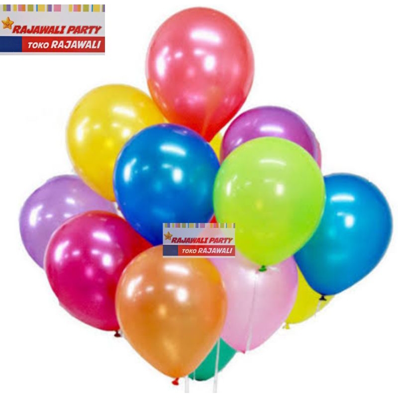 Jual Balon Metalik 12inch isi 10pcs/Balon Latex/Balon Ultah/Balon Polos ...